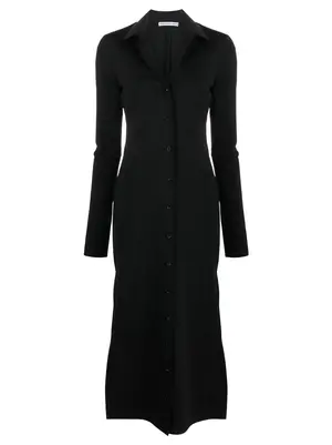 Alexander Wang Embossed Logo Midi Shirtdress - Black