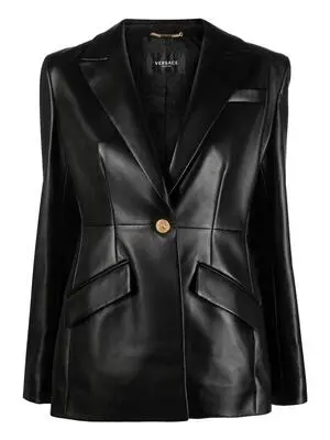 VERSACE Versace Single-Breasted Leather Blazer