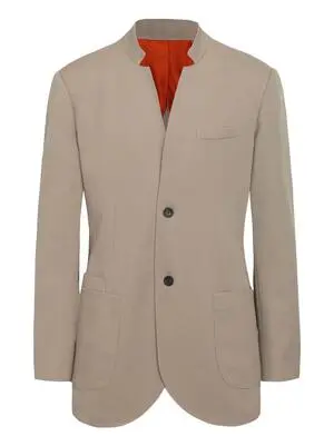 Shanghai Tang Stand-up Collar Wool Blazer - Neutrals