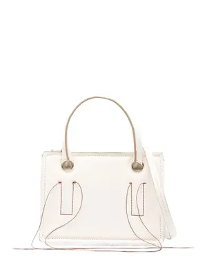 DENTRO Mini Otto Leather Tote - White