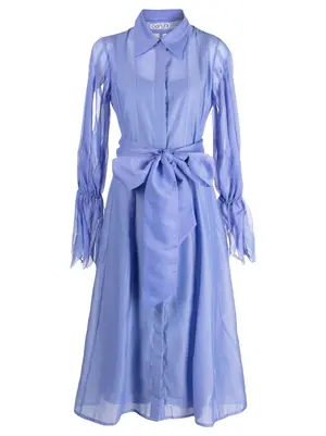 BARUNI Belted Shirt Dress - Blue