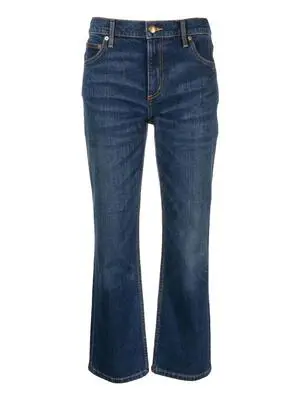 Tory Burch Cropped Flared Jeans - Blue