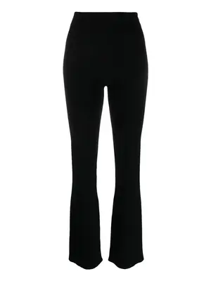 Rabanne Ribbed Wool-blend Trousers - Black