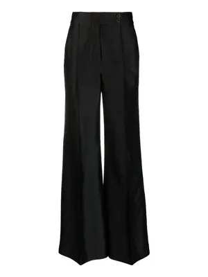 Zimmermann Wool-blend Wide-leg Trousers - Black