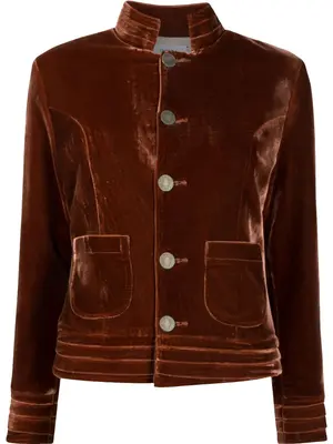 ISOLDA Ferradura Button-Up Velvet Jacket