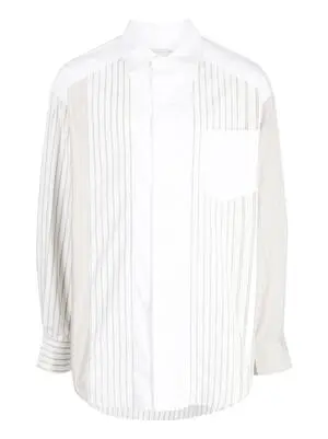 FENG CHEN WANG Striped Long-sleeve Shirt - White