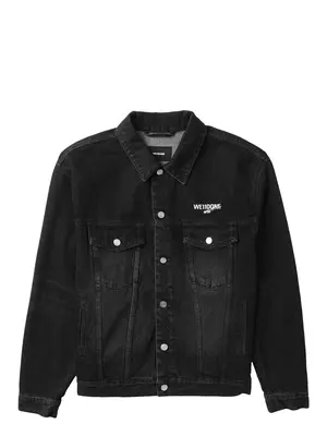We11Done Logo-print Denim Jacket - Black