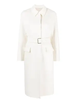 Brunello Cucinelli Single-breasted Belted Coat - Neutrals