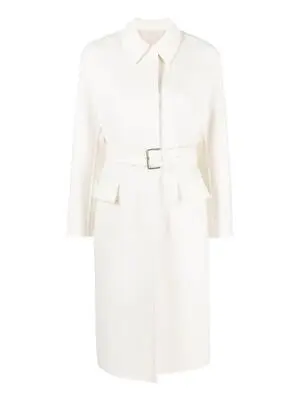 Brunello Cucinelli Single-breasted Belted Coat - Neutrals