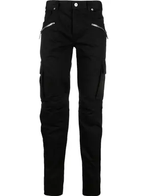 Balmain Zip-detail Skinny-leg Trousers - Black