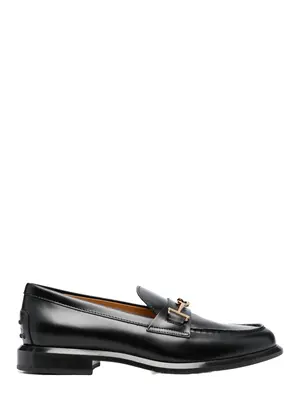 TOD'S Hardware-detail Polished Loafers - Black