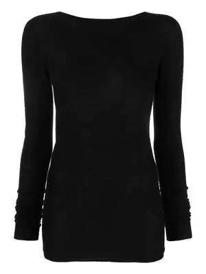 Rick Owens Long-sleeved Virgin Wool Top - Black
