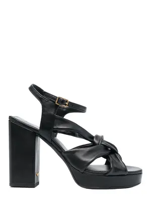 Zadig&Voltaire Forget Me Knot Leather Sandals - Black