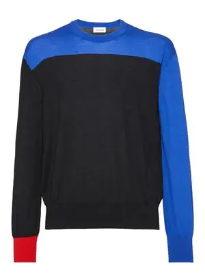 FERRAGAMO Colour-block Cashmere Jumper - Blue