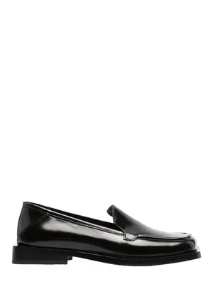Attico Micol Asymmetric-toe Leather Loafers - Black