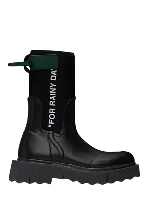 Off-White Off-White Black Sponge Rain Boots Black White