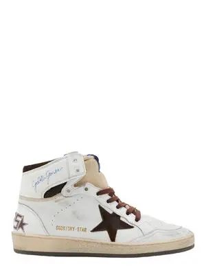 GOLDEN GOOSE Sky Star Leather Sneakers - Brown