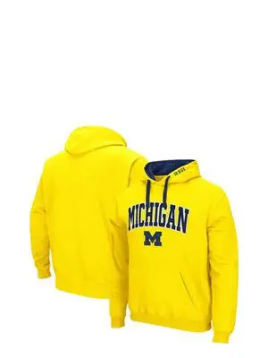 COLOSSEUM Michigan Wolverines Arch And Logo 2.0 Pullover Hoodie - Maize