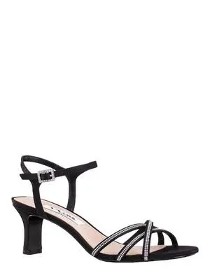Nina Embellished Ankle Strap Sandal Black