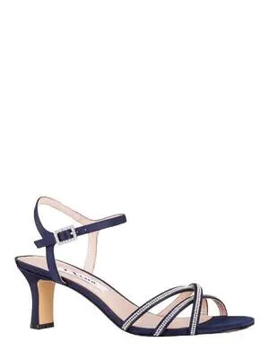 Nina Embellished Ankle Strap Sandal Navy