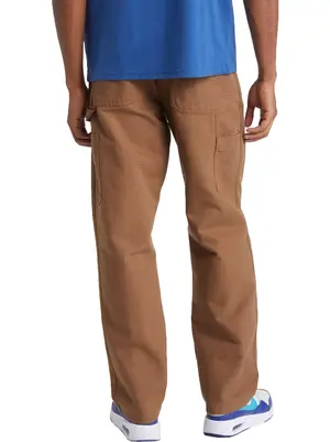 Carhartt Work In Progress Single Knee Organic Cotton Canvas Straight Leg Pants Hamilton Brown
