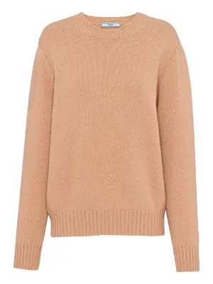 Prada Wool And Cashmere Crew-neck Sweater - Camel Brown