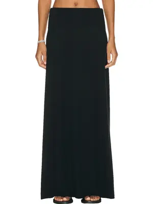 LESET Lauren High Waist Maxi Skirt - Black