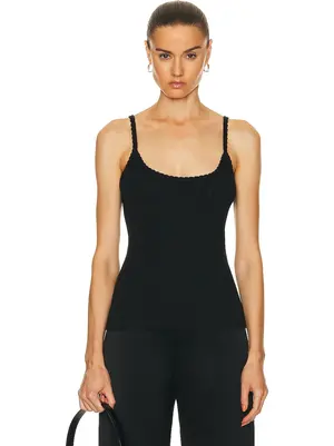 LESET Pointelle Classic Tank Top - Black