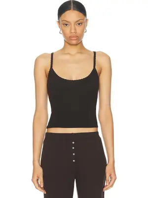 LESET LESET Pointelle Classic Tank Top Choco