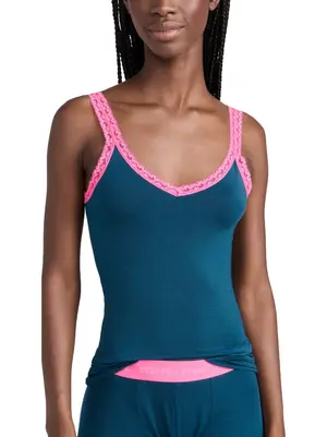 STRIPE & STARE Stripe & Stare Lace Cami Midnight/neon Pink