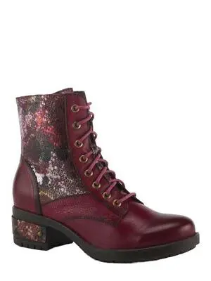 SPRING STEP SHOES Marty-met Bootie - Bordeaux Multi