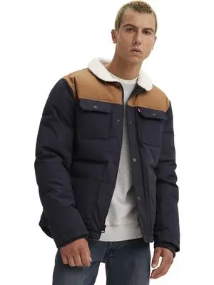 LEVI'S Quilted Woodsman Puffer Jacket - Navy Brown