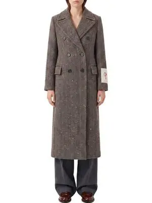 GOLDEN GOOSE Double-breasted Long Coat - Grey