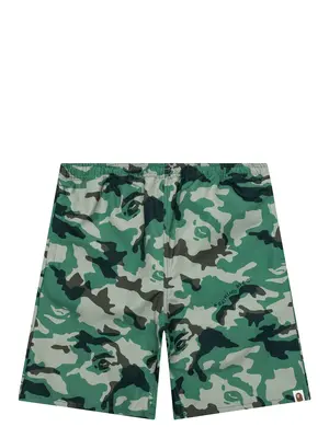 BAPE Woodland Camo Beach Shorts - Green