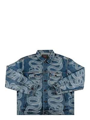 Supreme X Hysteric Glamour Snake Denim Trucker Jacket - Blue