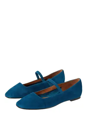Madewell Madewell Suede Ballet Flats With Elastic Strap Gray