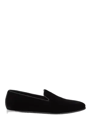 Manolo Blahnik Mario Velvet Loafers - Black
