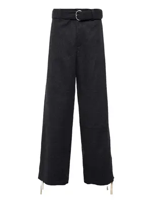 JIL SANDER Wide-leg Virgin Wool Pants - Grey