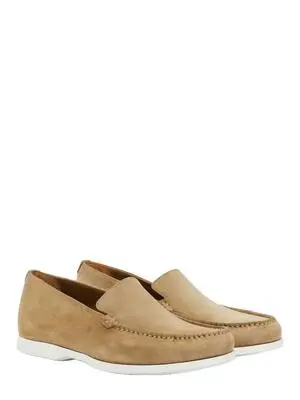 Manolo Blahnik Monaco Suede Loafers - Beige