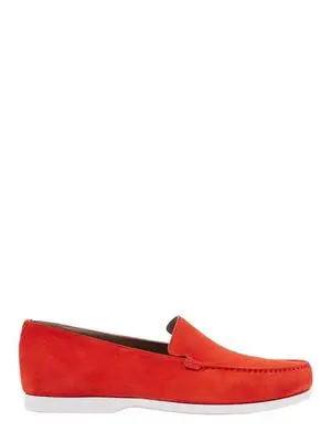 Manolo Blahnik Monaco Suede Loafers - Red