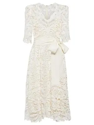 Elie Saab Lace Midi Dress - White