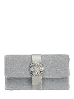 Manolo Blahnik Capri Glitter Clutch - Metallic