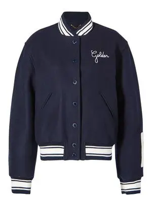 GOLDEN GOOSE Golden Star Bomber Jacket - Dark Blue/white