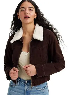 LEVI'S Slim Sherpa Corduroy Trucker Jacket - Mole