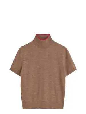 Cos Merino Wool Turtleneck Top - Beige