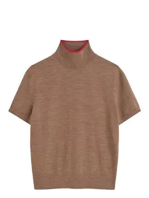 Cos Merino Wool Turtleneck Top - Beige