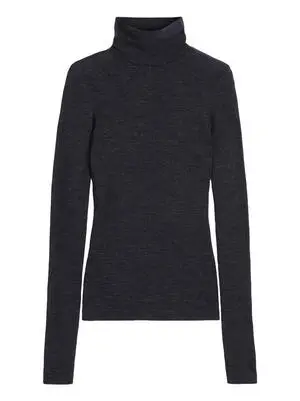 Cos Merino Wool Turtleneck Top - Gray