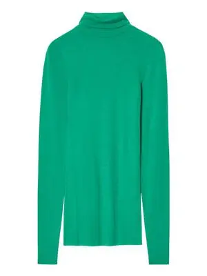Cos Merino Wool Turtleneck Top Green