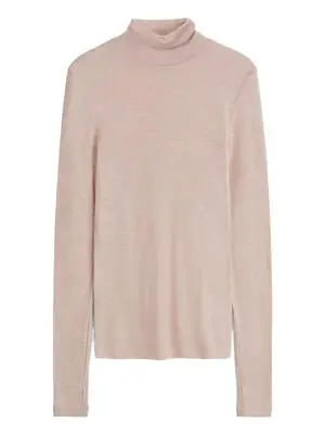 Cos Merino Wool Turtleneck Top Light Beige