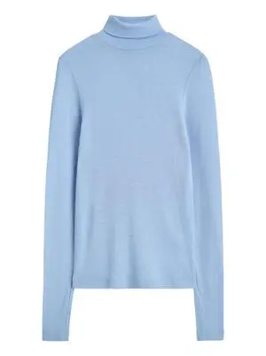 Cos Merino Wool Turtleneck Top - Light Blue